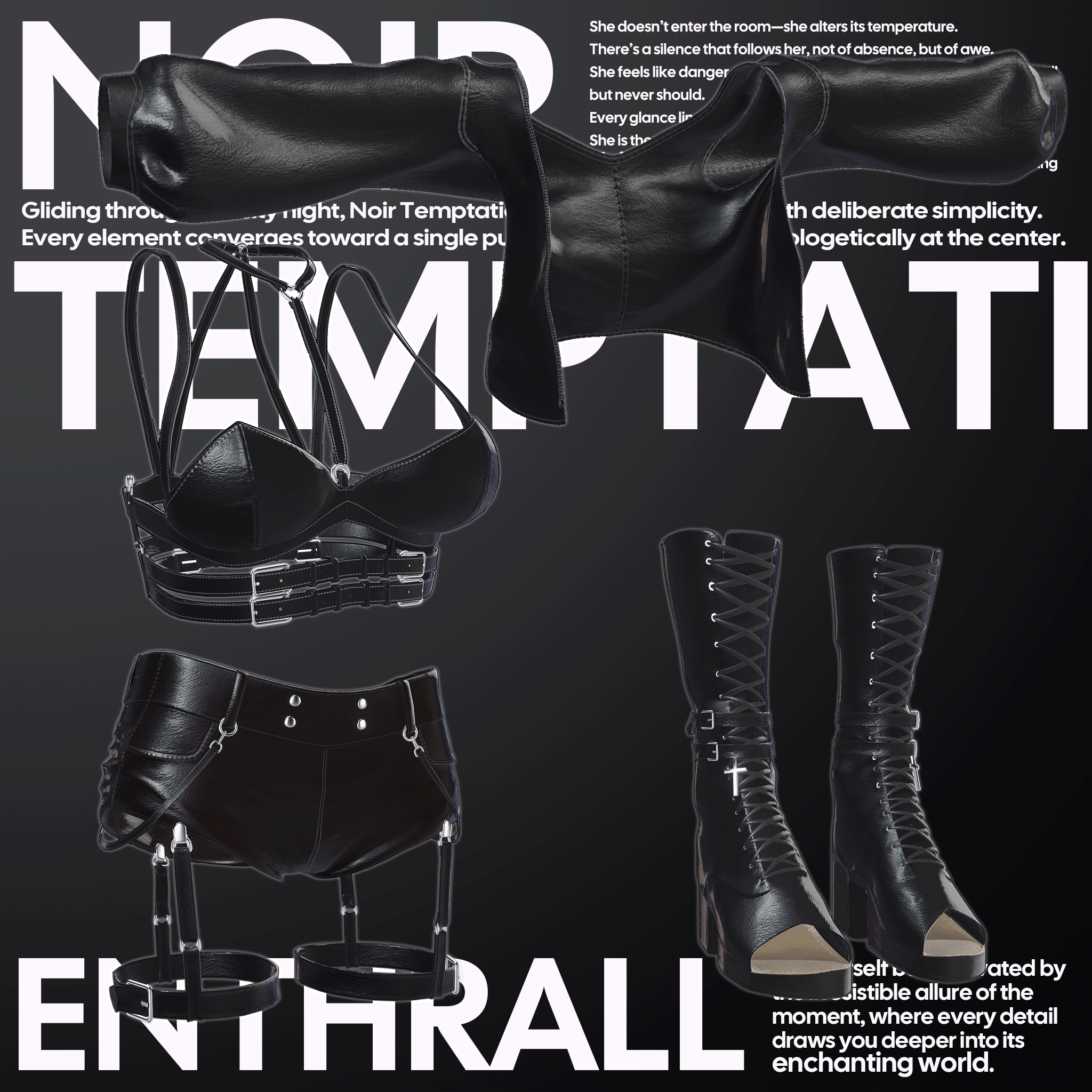 💖 【9アバター対応】 - Noir Temptation 【VRChat向け衣装モデル】 - 029 Shop - BOOTH