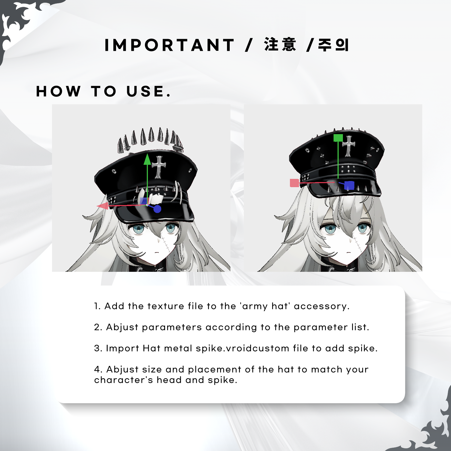 Metallic goth hat [VRoid] - VRoid吸血 - BOOTH