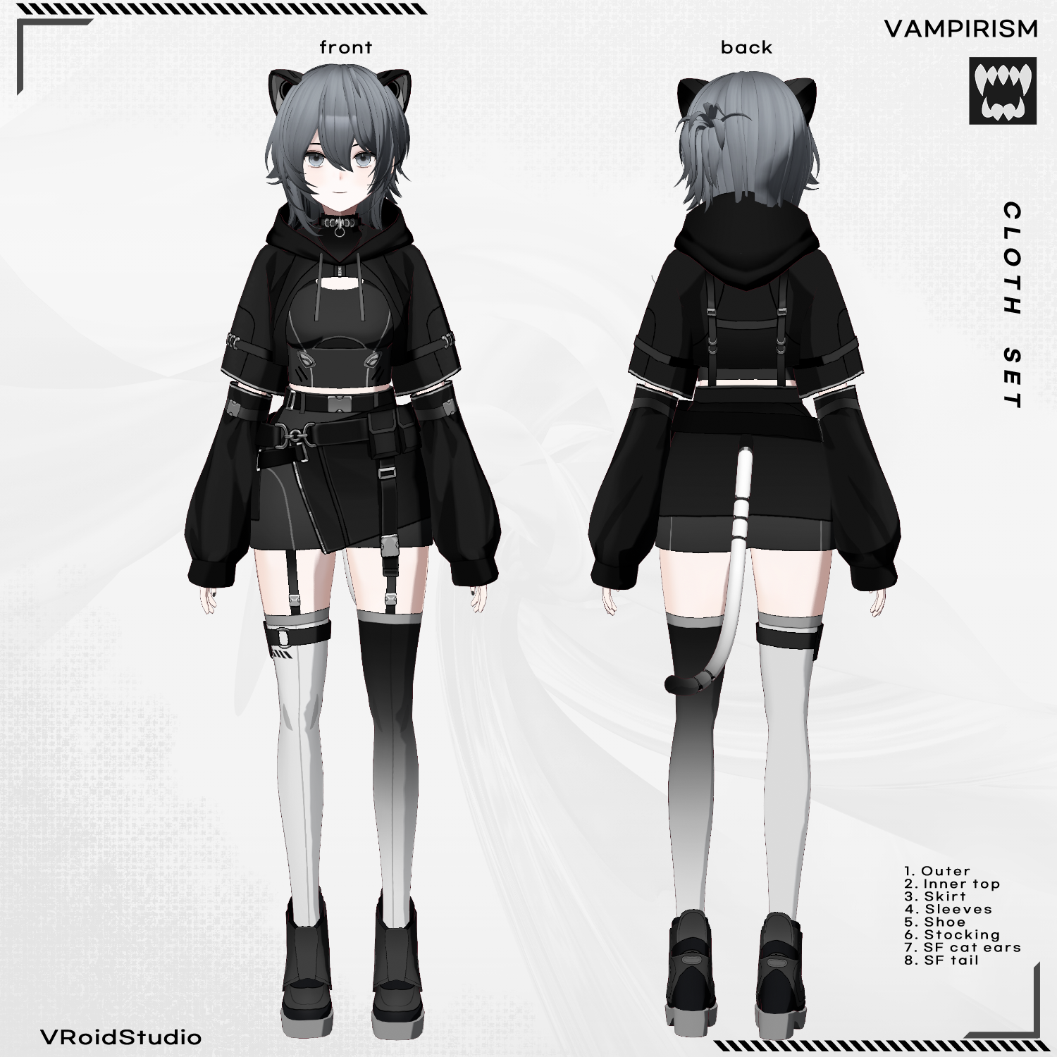Cyber cat techwear [VRoid] - VRoid吸血 - BOOTH