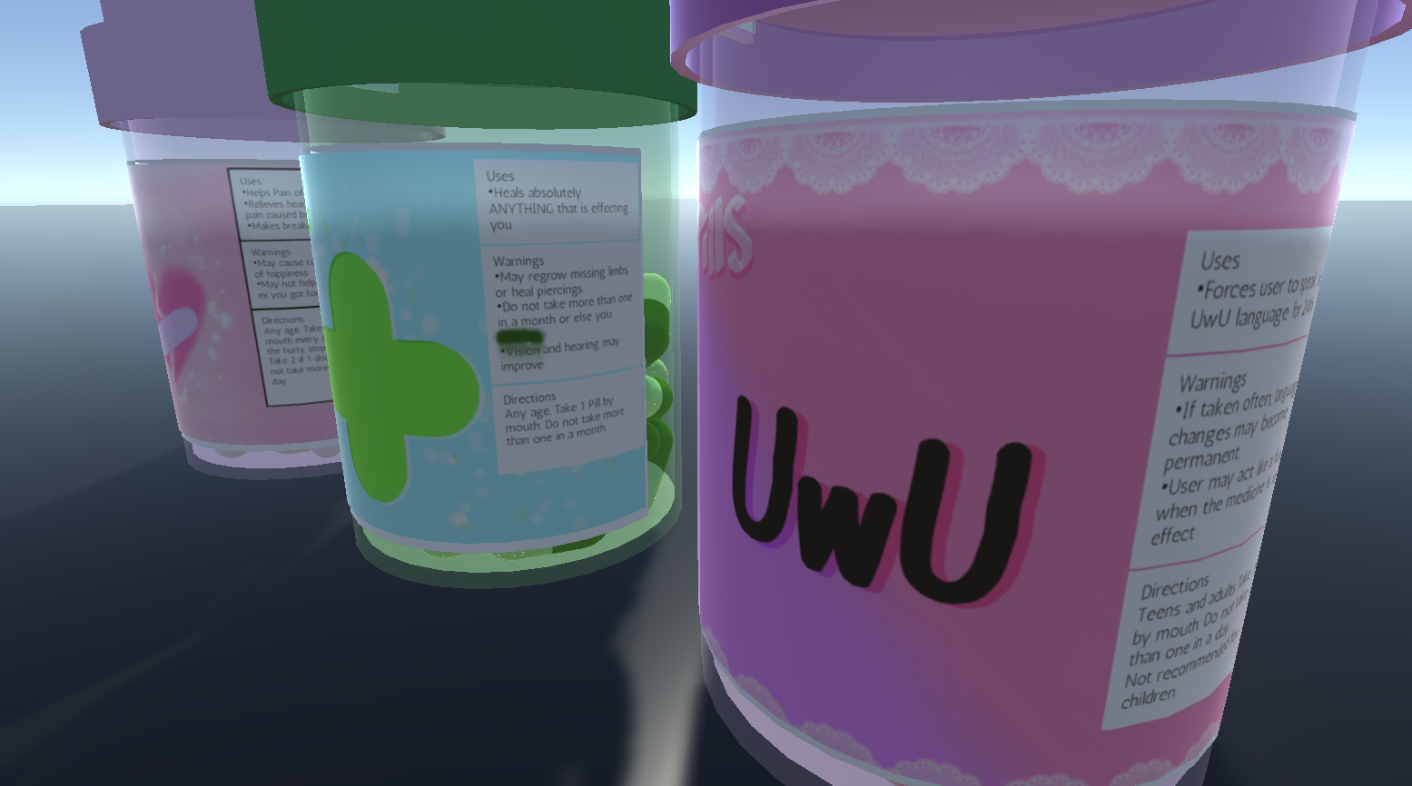 VR Pill Bottles - Lil Pink Devil - BOOTH