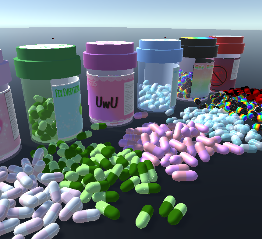 VR Pill Bottles - Lil Pink Devil - BOOTH