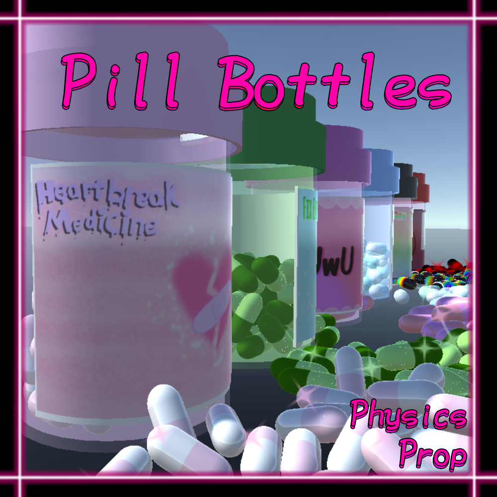 VR Pill Bottles - Lil Pink Devil - BOOTH
