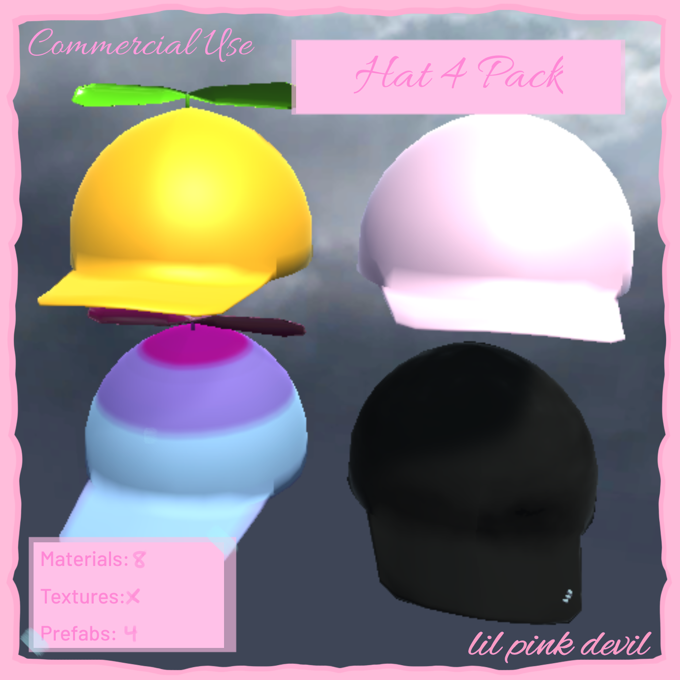 Hat 4 Pack (FREE) - Lil Pink Devil - BOOTH