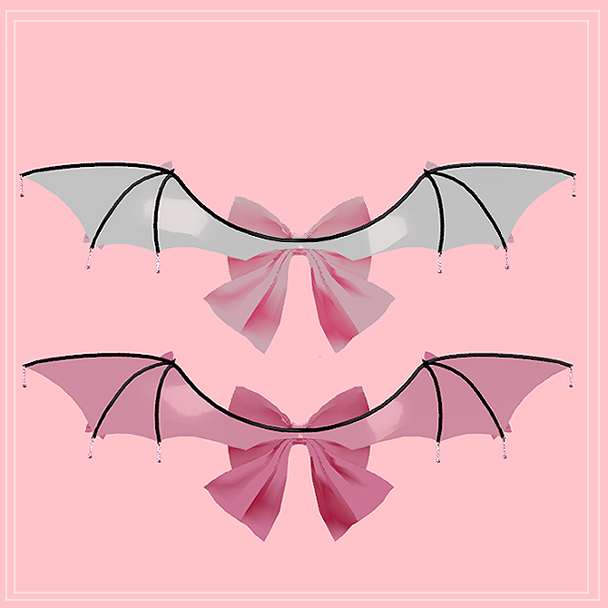 VRChat】PB対応/Liltoon】 Ribbon wings / Heart Horn set - Melling - BOOTH