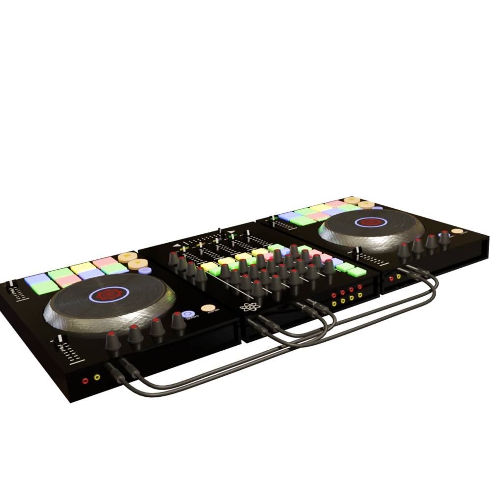 3DCG【DJ_set】ターンテーブル ミキサー - hiromu-3dcg - BOOTH