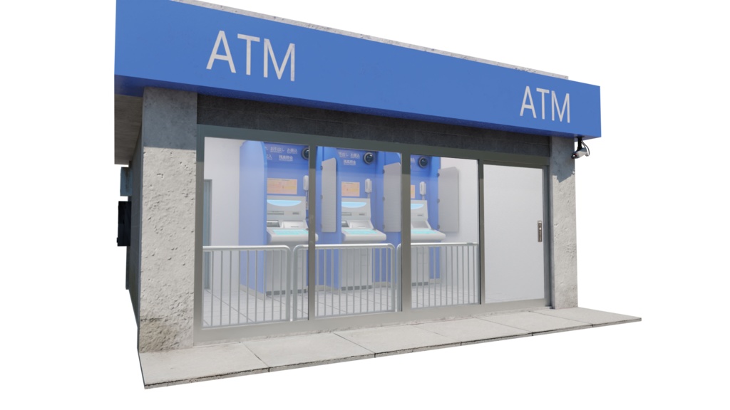 3DCG【ATM_set】ATMコーナーセット - hiromu-3dcg - BOOTH
