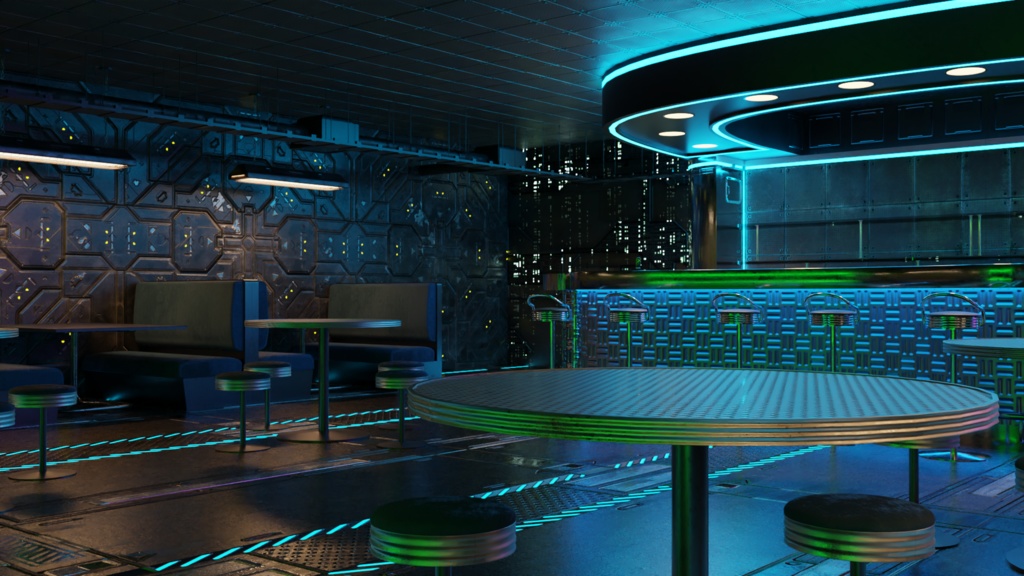 【3DCG】サイバーバー店舗キットモデル - hiromu-3dcg - BOOTH