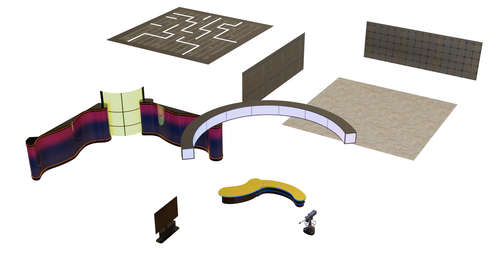 【3DCG】テレビスタジオセット - hiromu-3dcg - BOOTH