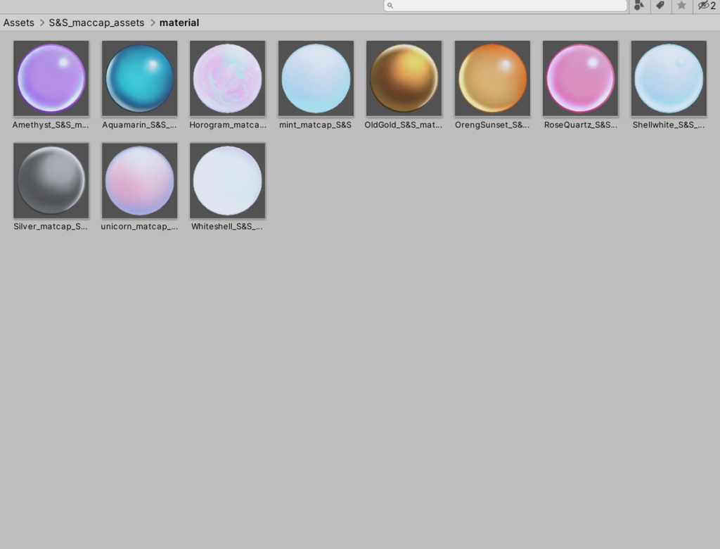 VRChat想定 matcap assets オマケ付き - Sea of stars factory - BOOTH