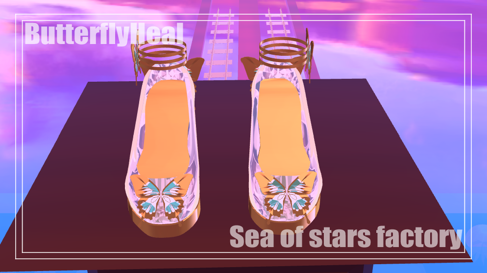 VRChat想定 バタフライヒールアセット Butterfly Heel assets Ver.2 - Sea of stars ...