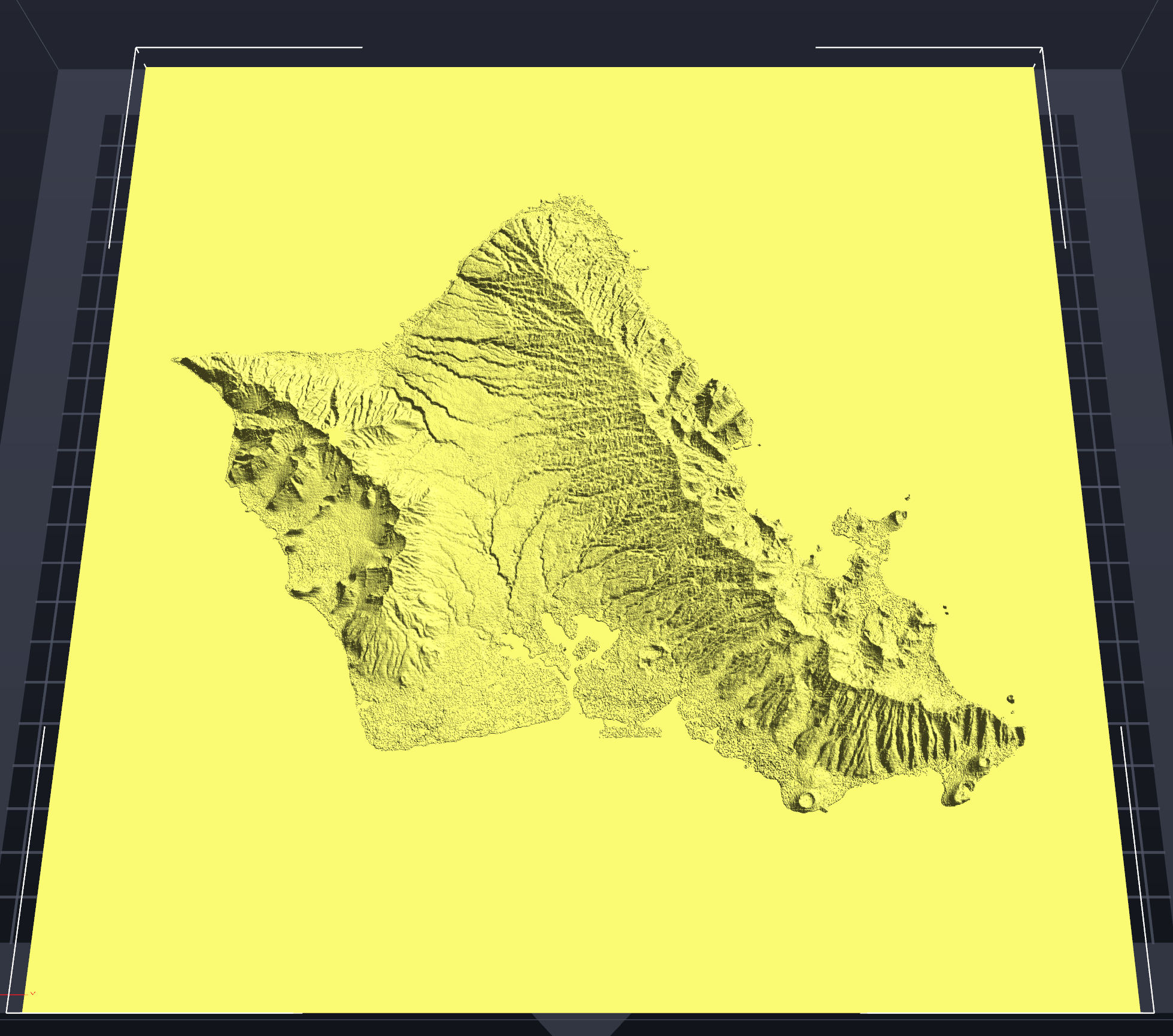 ハワイ オアフ島（HAWAII Oafu）3Dモデル(.STLデータ) - Bamboo-Dessiner - BOOTH