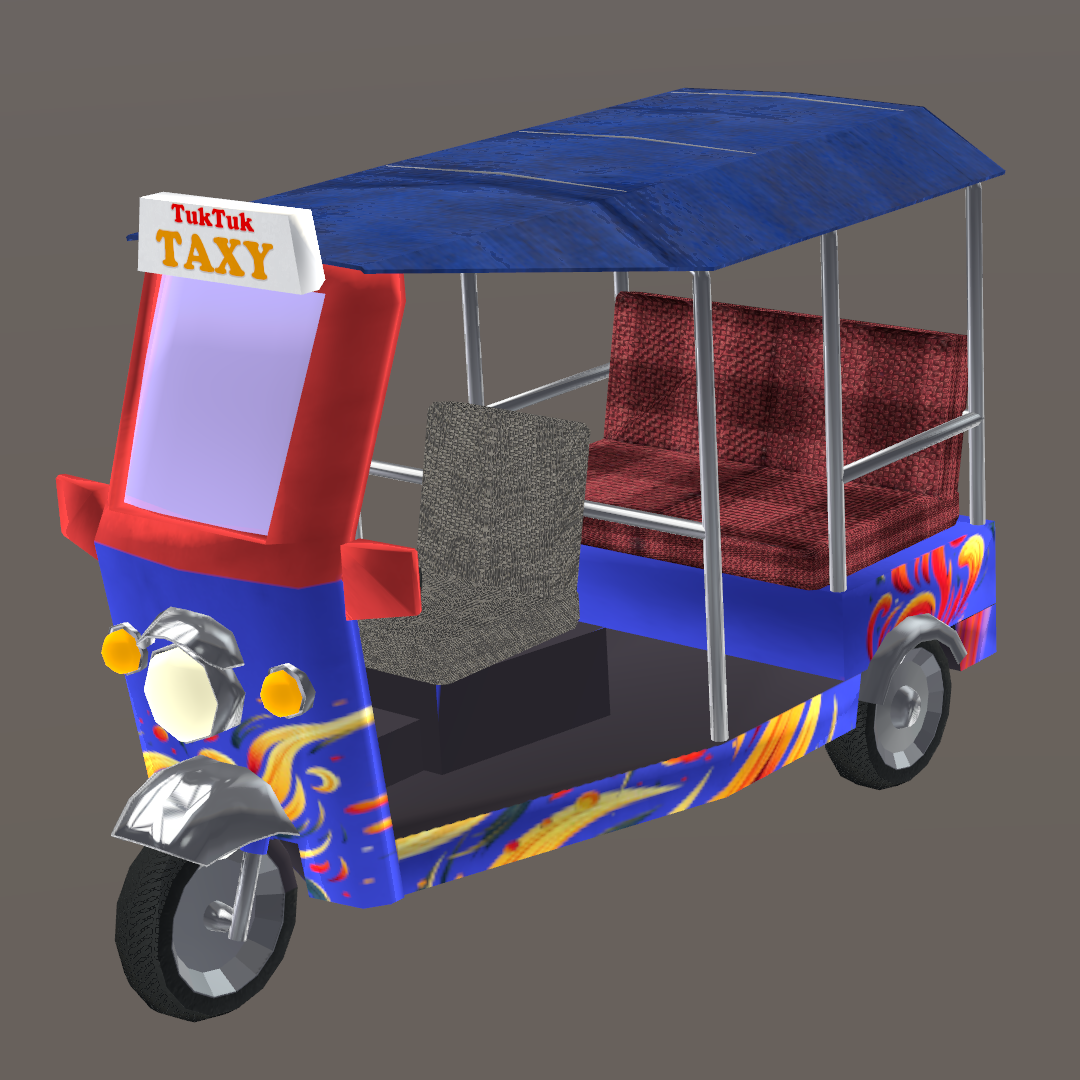 【無料】【ローポリゴン】【オリジナル3Dモデル】『TukTuk TAXY』 - 青猫堂 - BOOTH