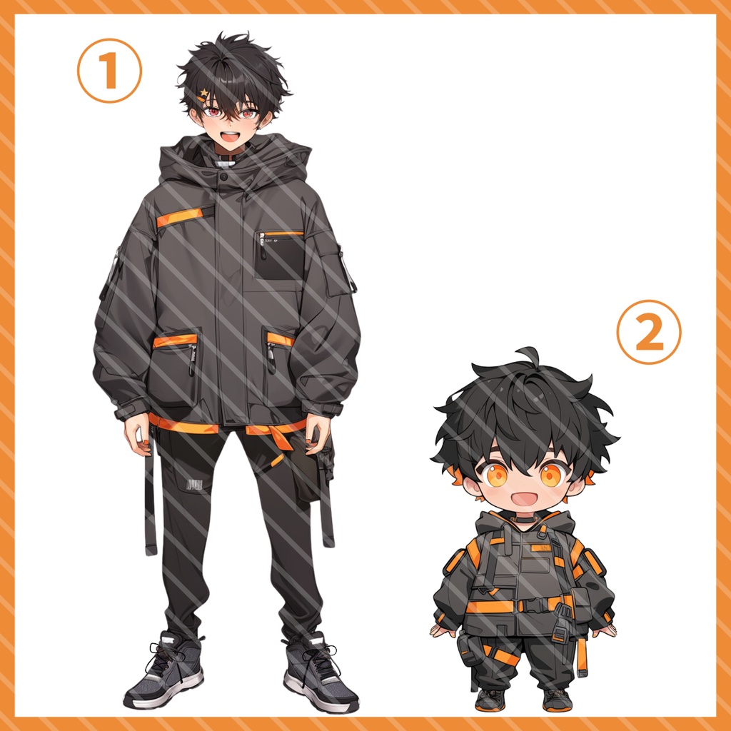 【完売】ダイナミックな男の子 IRIAM立ち絵・SDデビュー完全9点セット - サボのIRIAM立ち絵屋さん - BOOTH