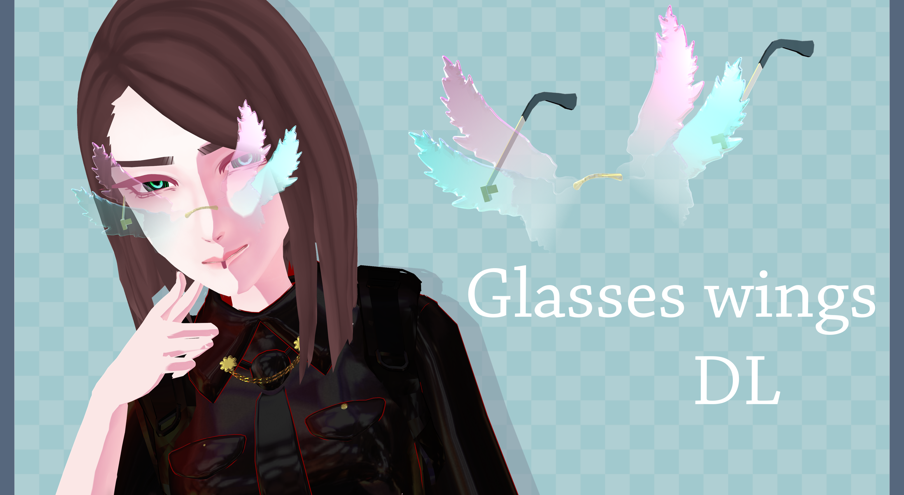 [VRChat + MMD] glasses angel wings DL - SAYUMIVI - BOOTH