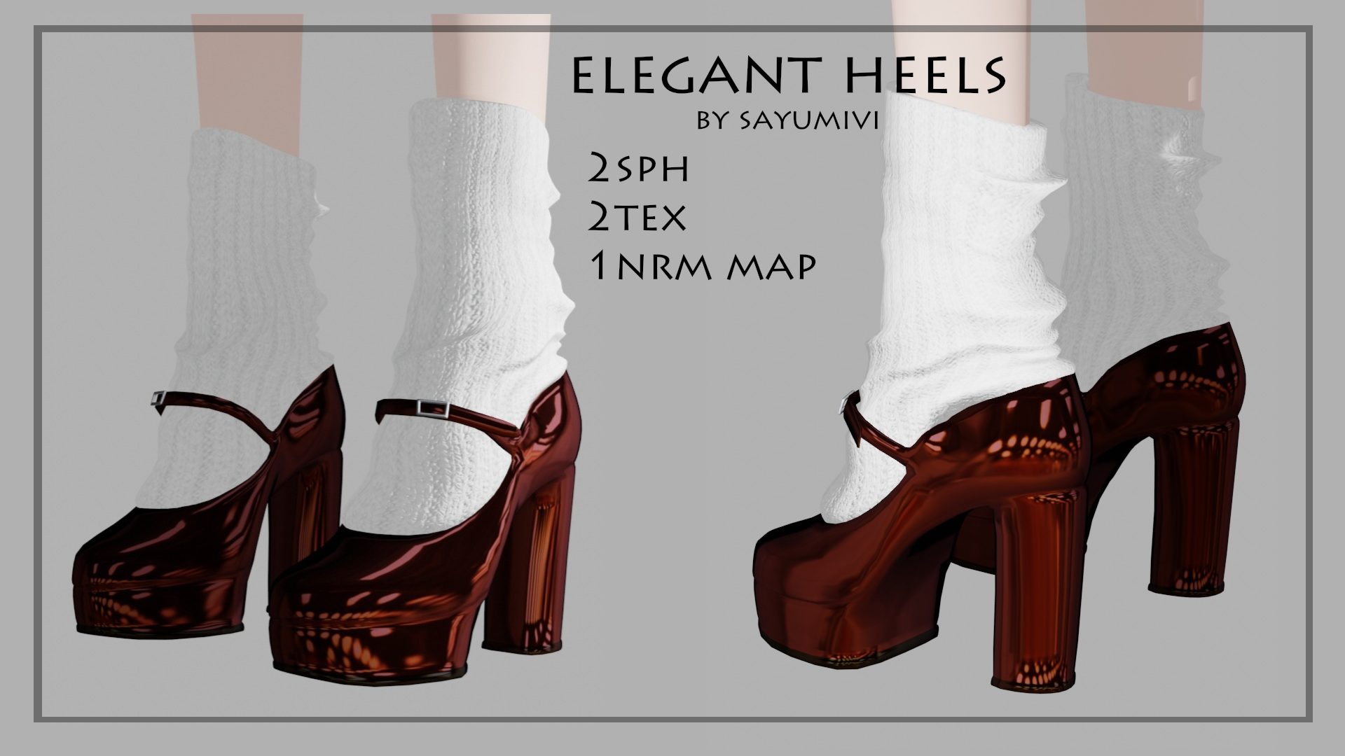 [VRChat + MMD] ELEGANT HEELS DL - SAYUMIVI - BOOTH