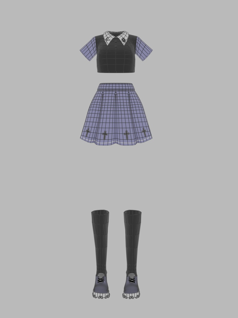 [VRChat + MMD] pastel goth outfit - SAYUMIVI - BOOTH