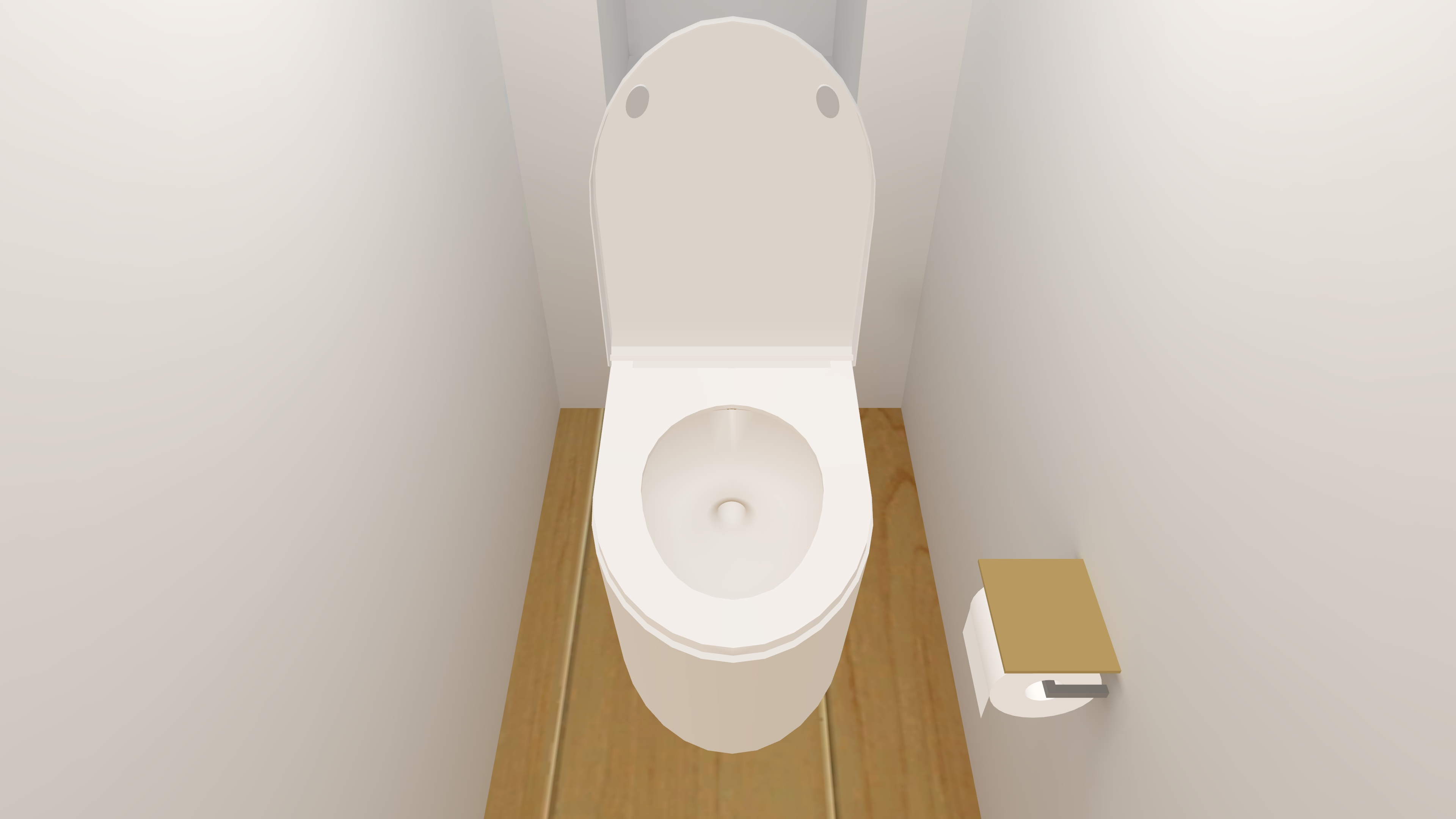 【3Dモデル】タンクレストイレ & トイレットペーパー(ホルダー付き) ／ [3D model] Tankless toilet & Toilet paper (with holder ...