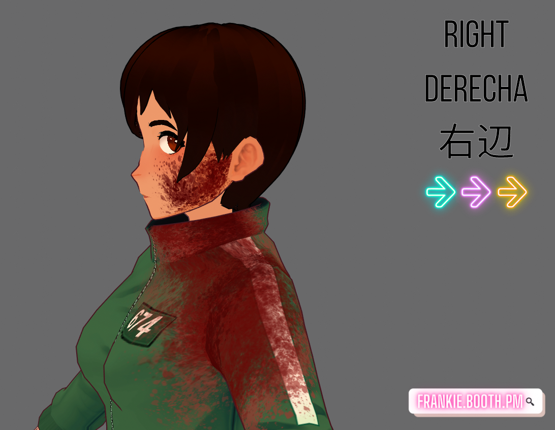 Blood Splattered on Face Vroid Texture Effect (Female) - The Scribble ...