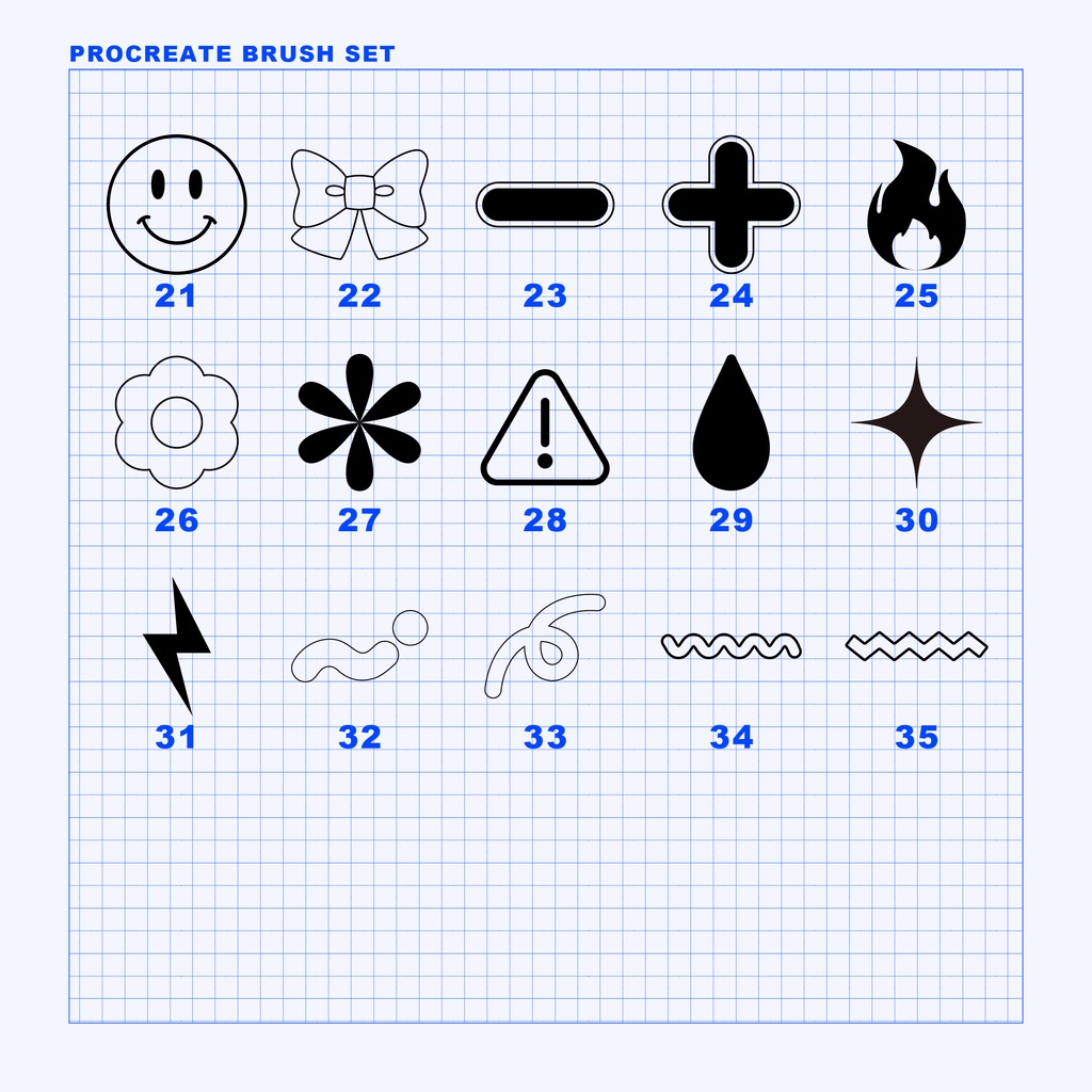 [Procreate]ポップなスタンプ35種セット - 087ohana - BOOTH