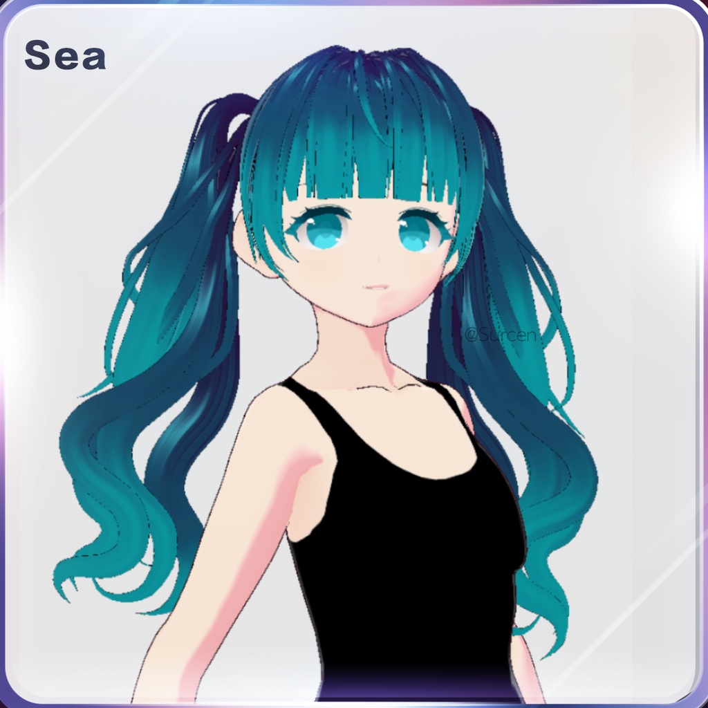 [Vroid] Twintails hair preset (3 hair texture) - Surcen - BOOTH