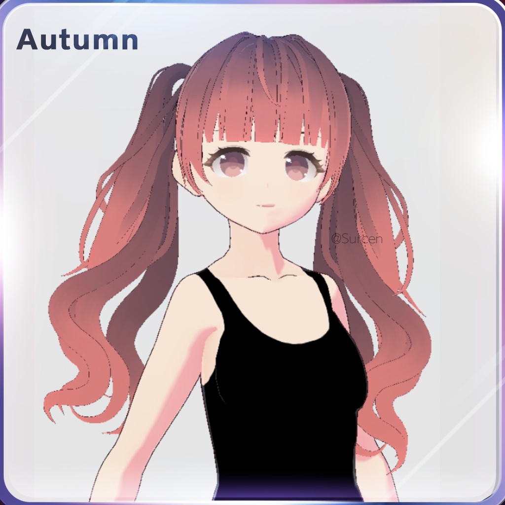 [Vroid] Twintails hair preset (3 hair texture) - Surcen - BOOTH