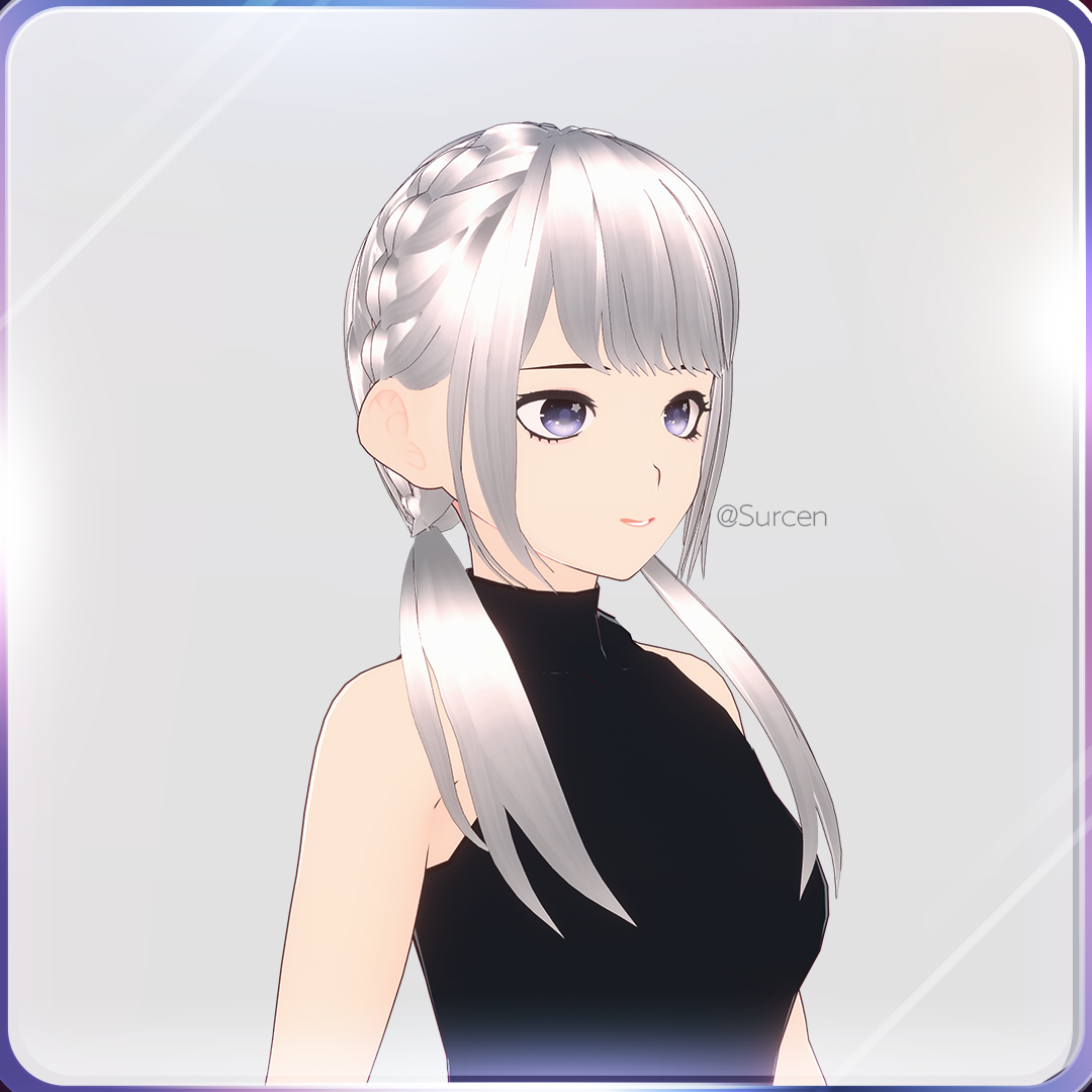 [Vroid] Braid with Low Twintails (3 Style) - Surcen - BOOTH