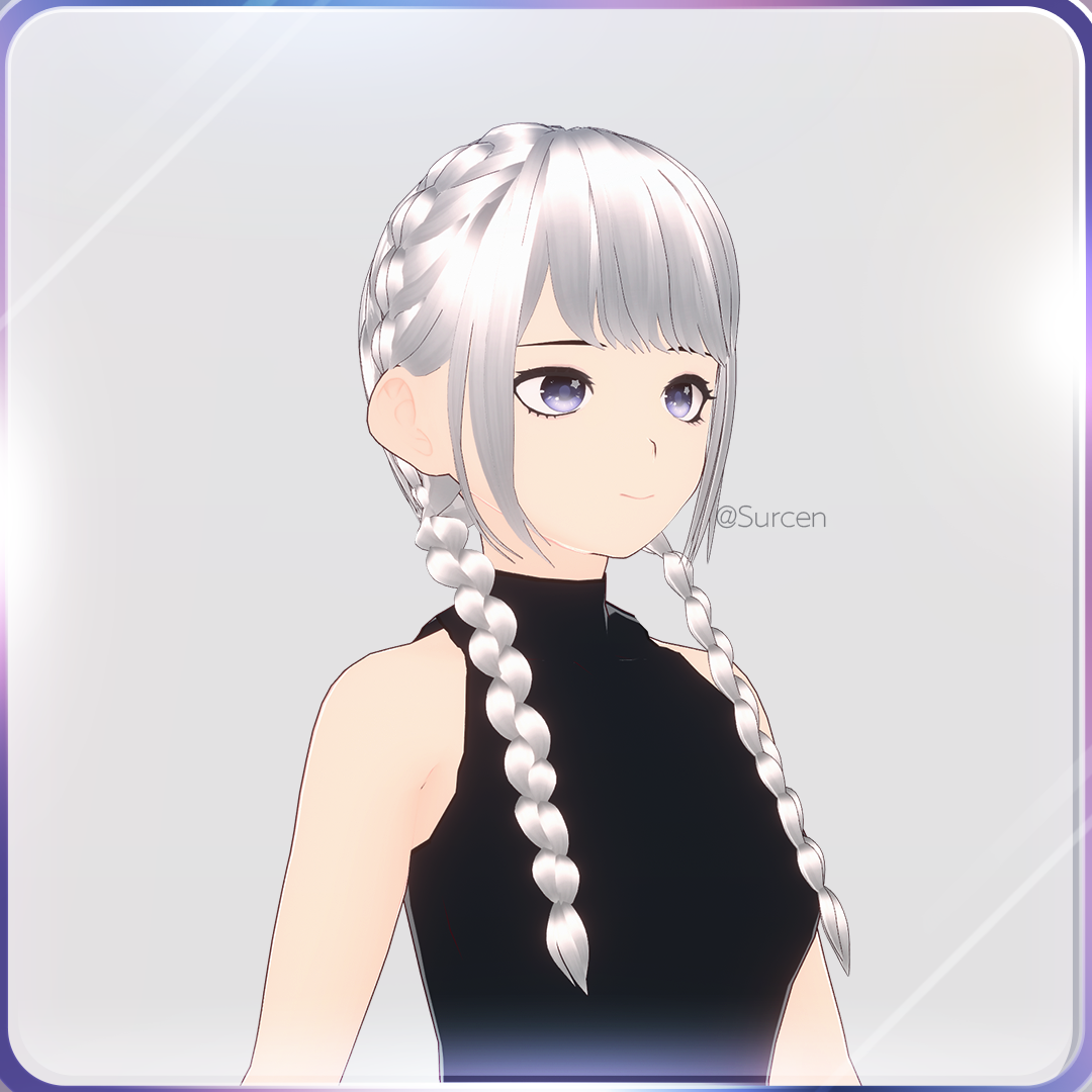 [Vroid] Braid with Low Twintails (3 Style) - Surcen - BOOTH