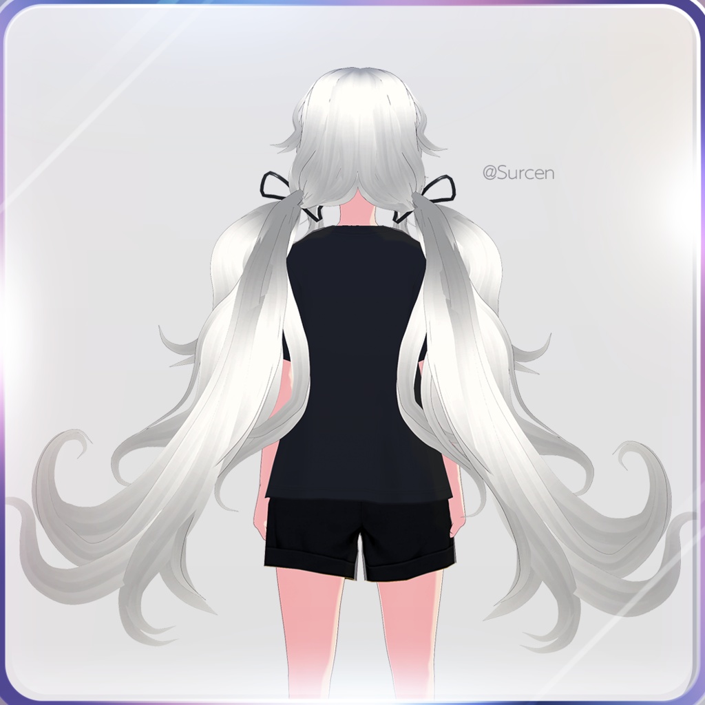 [Vroid] Wonderland - Fluffy low twintails girl hair preset - Surcen - BOOTH