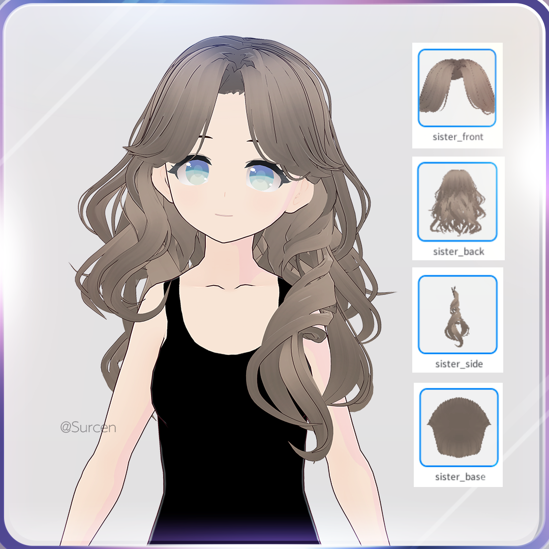 [Vroid] Wave hair / korean girl hairstyle / gentle girl hair preset ...
