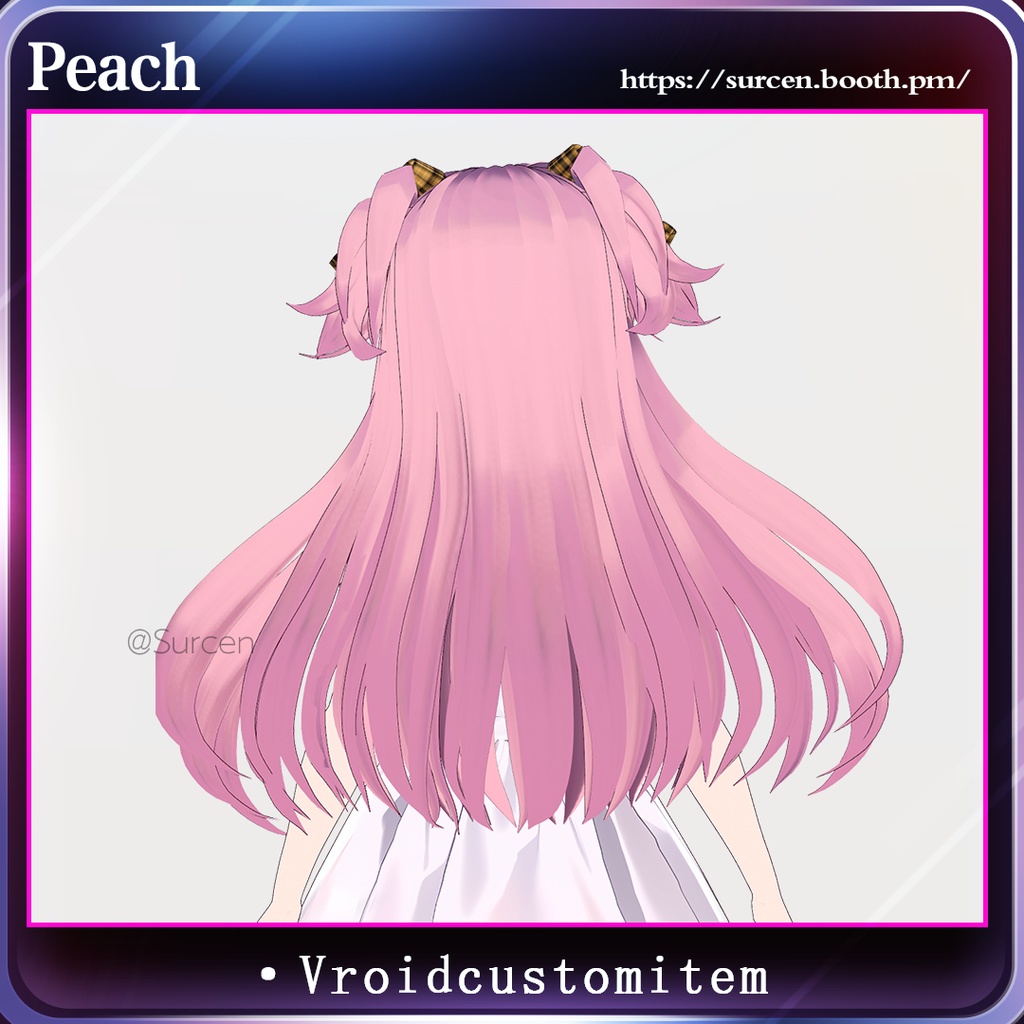 [Vroid] [Girl Hair] Short twintails with ribbon - Surcen - BOOTH