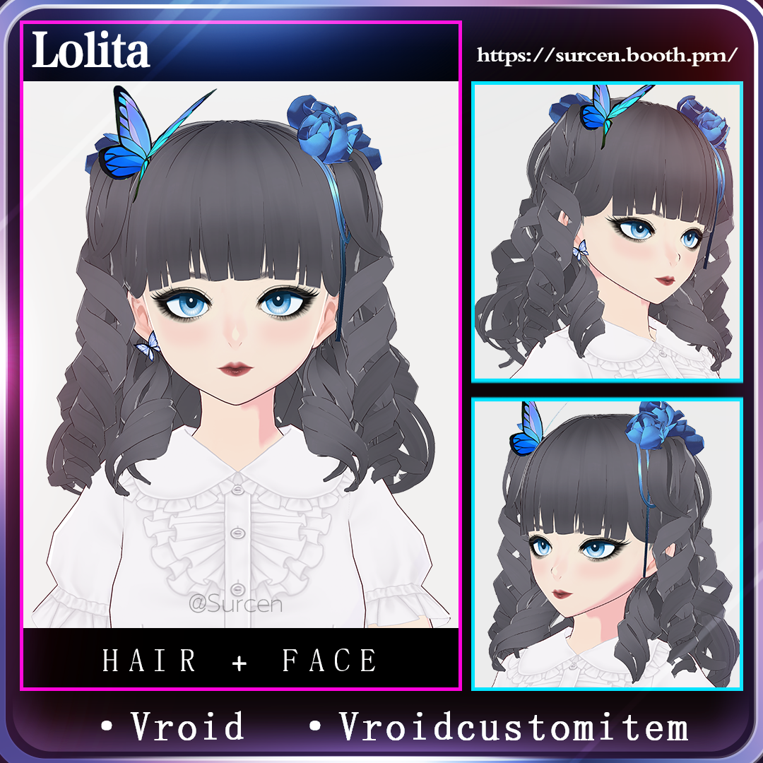 [Vroid] Lolita girl hair with face - Surcen - BOOTH