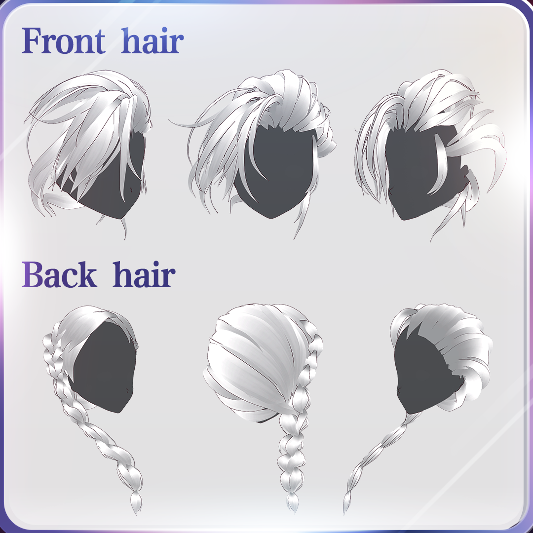 [Vroid] Girl hair preset/ Cool hair/ Single Braid hair/ Warrior Girl ...