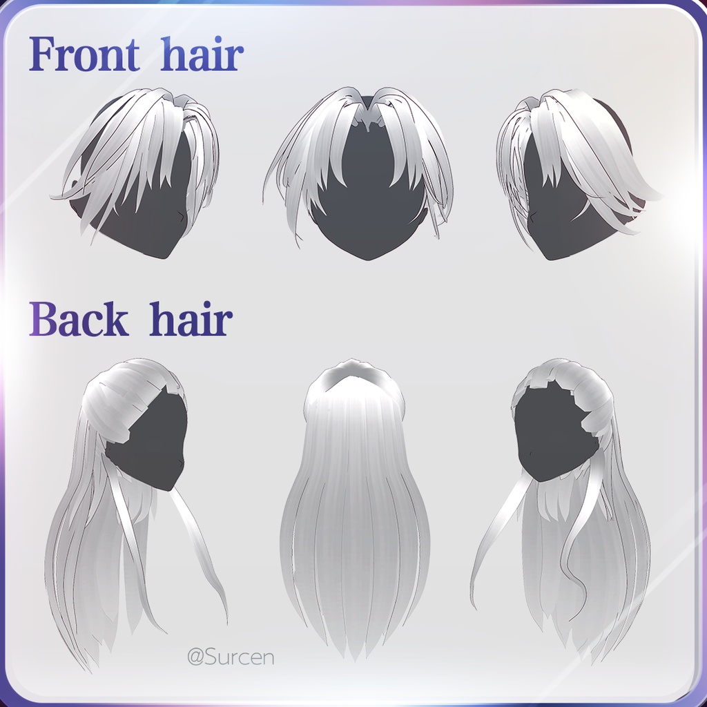 [Vroid] Boy hair preset/ Tradisional hair/ Long hair - Surcen - BOOTH