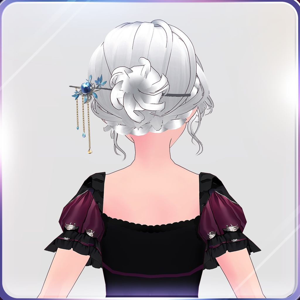 [Vroid] Girl hair preset/ Bun hair/ Braid hair/ Bridemaid/ Hair stick ...