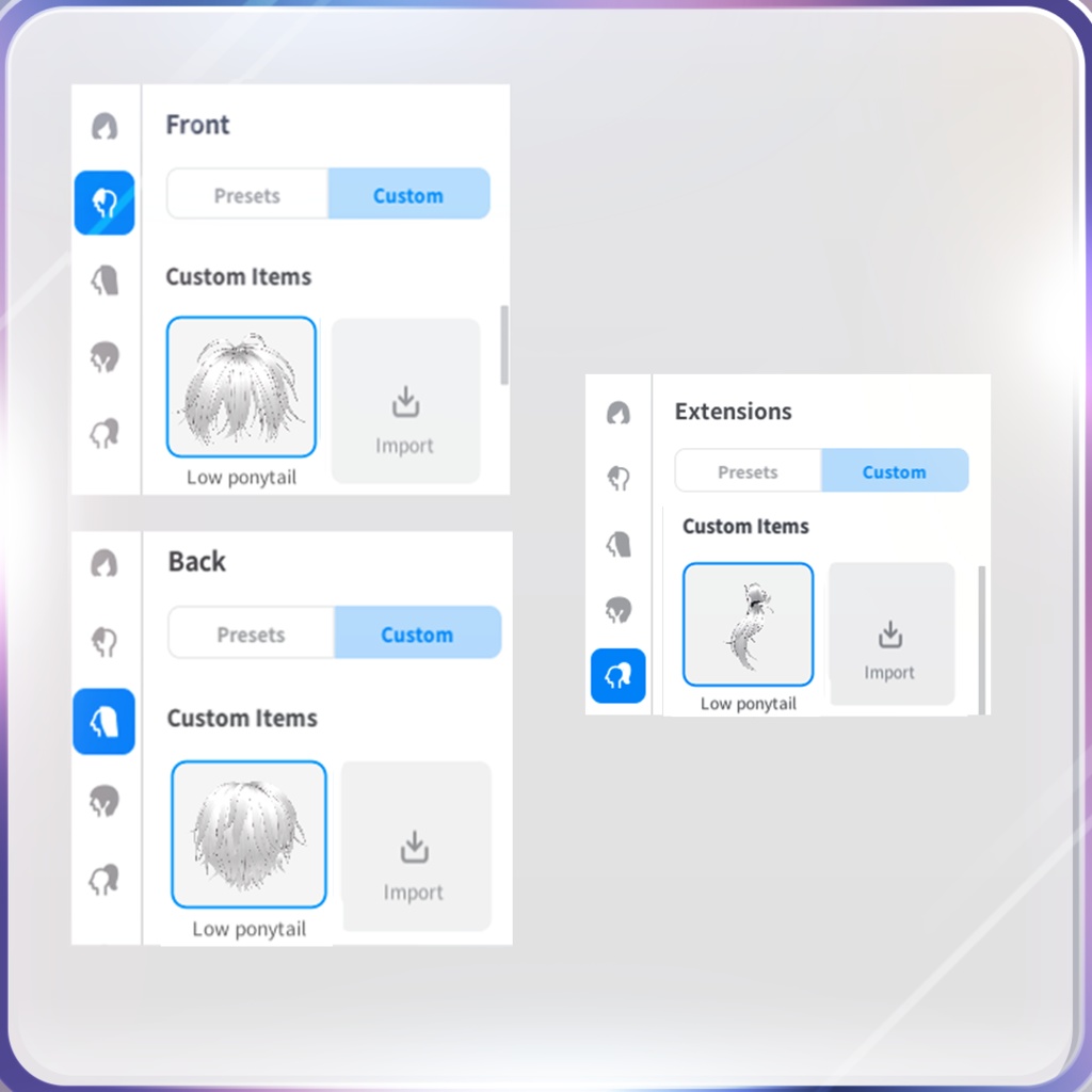 [Vroid] Low ponytail / Side ponytail / Cool hair preset - Surcen - BOOTH
