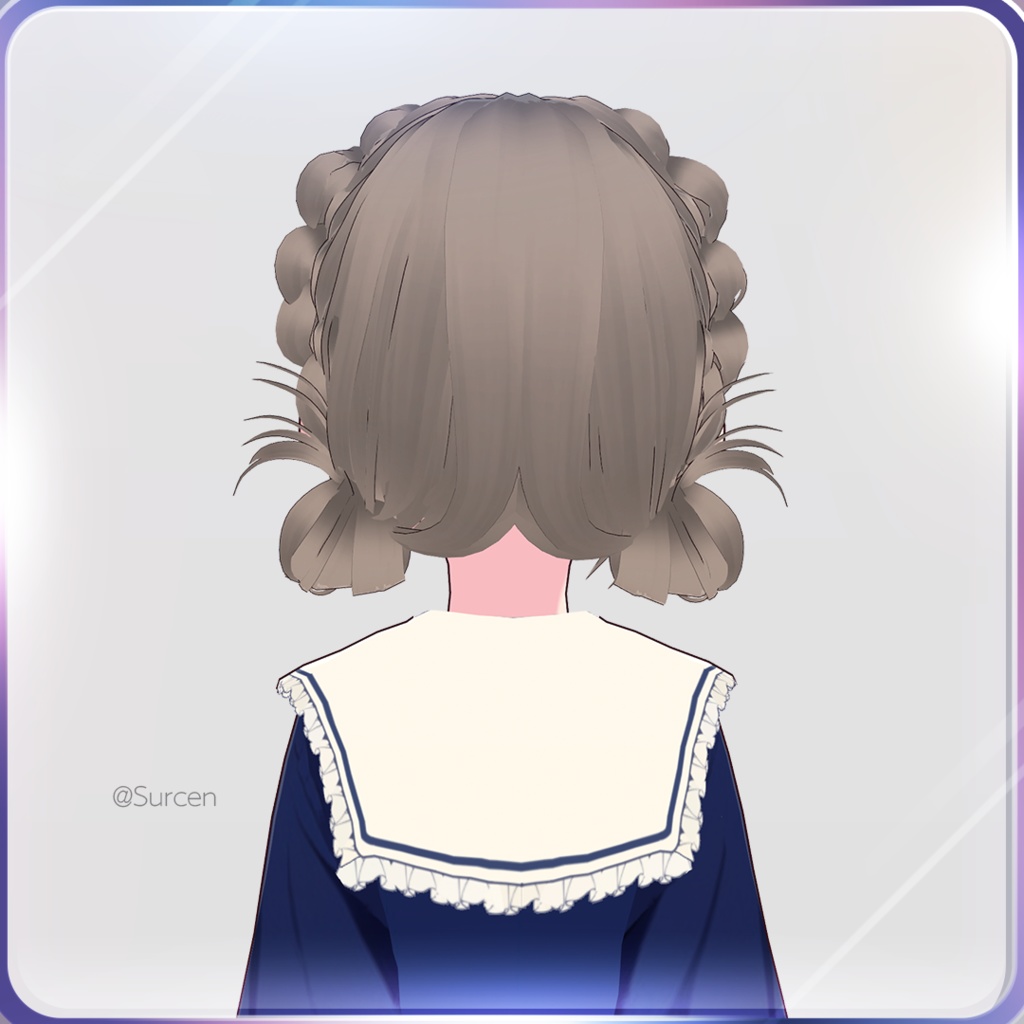 [Vroid] Low twinbuns / Braid / Cute girl hairstyle - Surcen - BOOTH