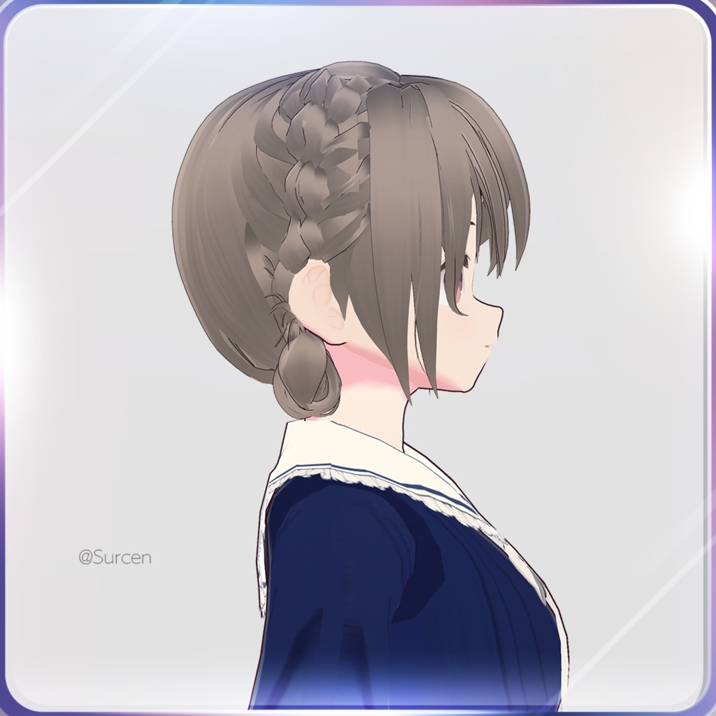 [Vroid] Low twinbuns / Braid / Cute girl hairstyle - Surcen - BOOTH