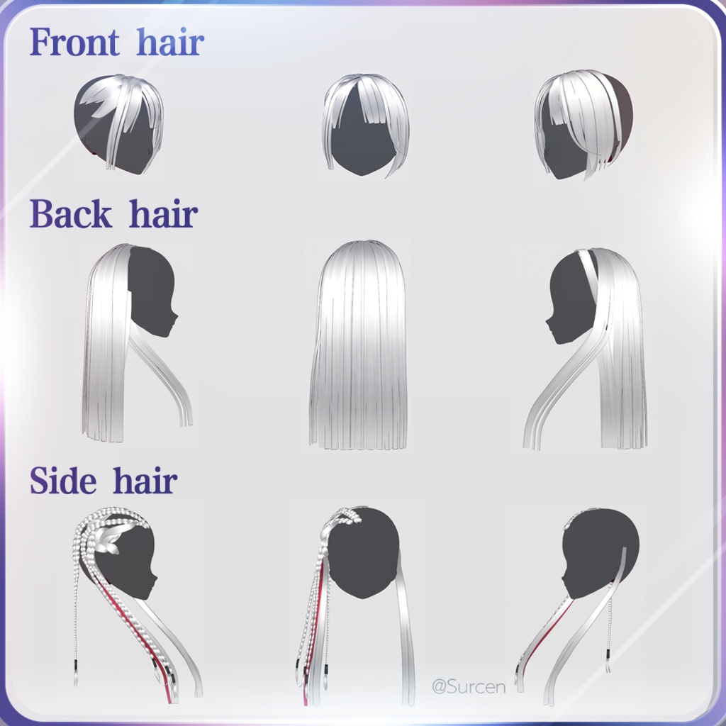 [Vroid] Girl hair preset/ Cool hair/ Braid hair/ Kpop Star - Surcen - BOOTH