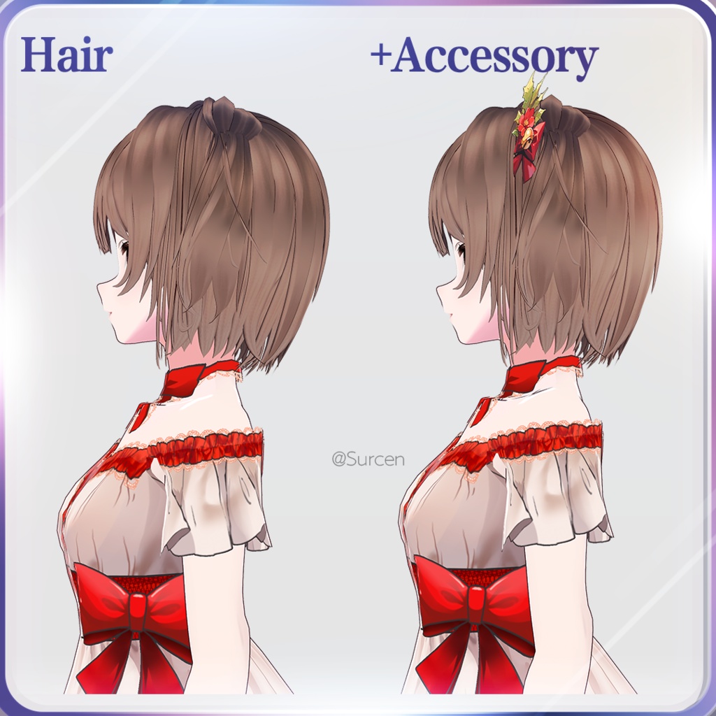 [Vroid] Short hair / One side ponytail / Fluffy Girl hairstyle / Merry ...