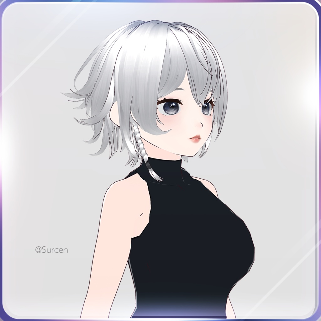 [Vroid] Cool / Cute hairstyle / Short spike hair with braid / Fox ...