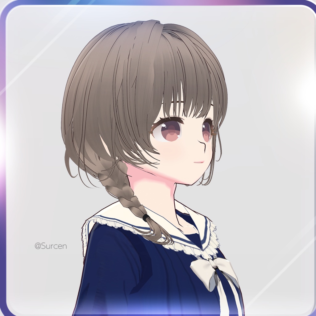 [Vroid] Single Braid / Right side / Cute girl hairstyle / Cute Braid_R ...