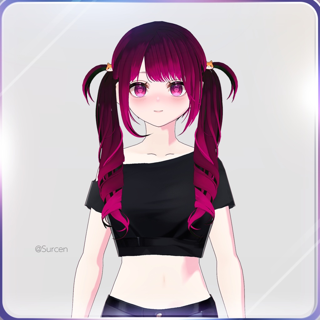 [Vroid] Curly Twintails / Jirai Kei / Girl hairstyle / Hair + Accessory ...