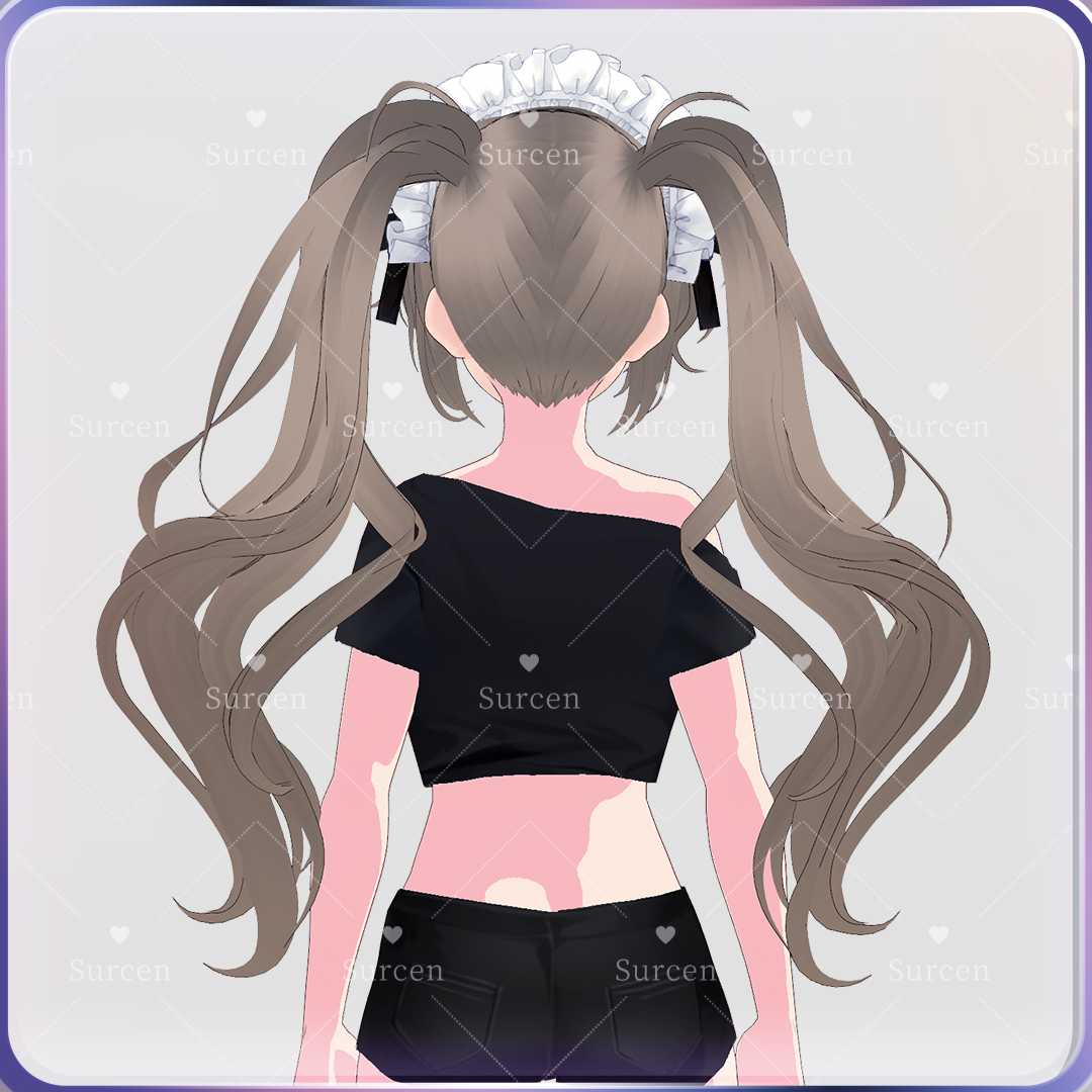 [Vroid] TwintailⅡ / Girl hair preset / Include maid hair accessory ...