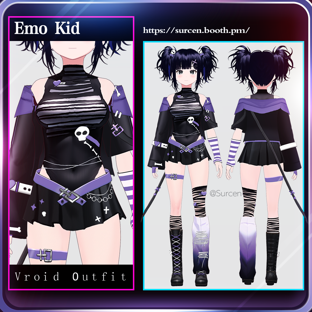 [Vroid] Emo Kid / Punk / Outfit - Surcen - BOOTH