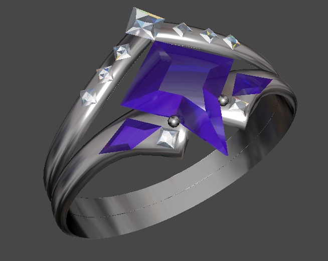 Matching Amethyst Ring Set - Skull0fDeath - BOOTH