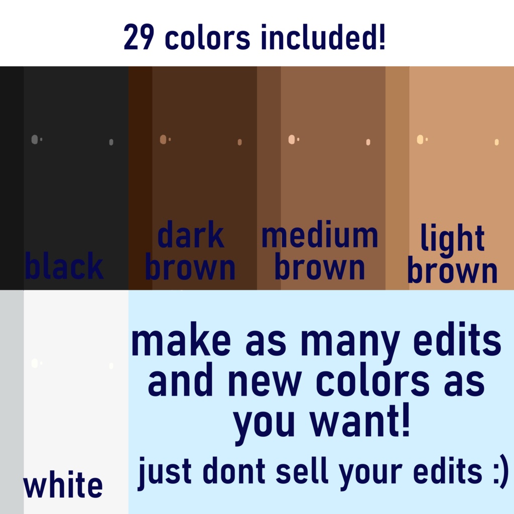 FREE Cel Shaded Hair Texture Pack (29 Colors) [VRoid Stable Version ...