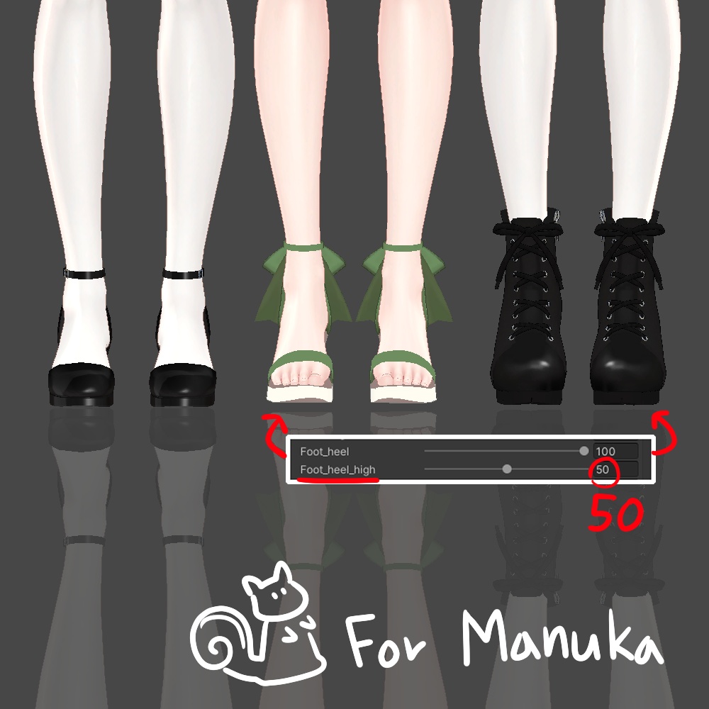 Heel(靴) Set for Moe [萌] / Shinra [森羅] / Manuka [マヌカ] - NAUGHTY SHOP - BOOTH