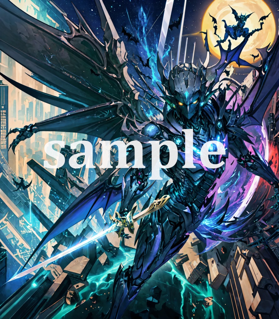 AIアート壁紙セット Λ03「Azure Phantom」 - yasentyu AIart - BOOTH