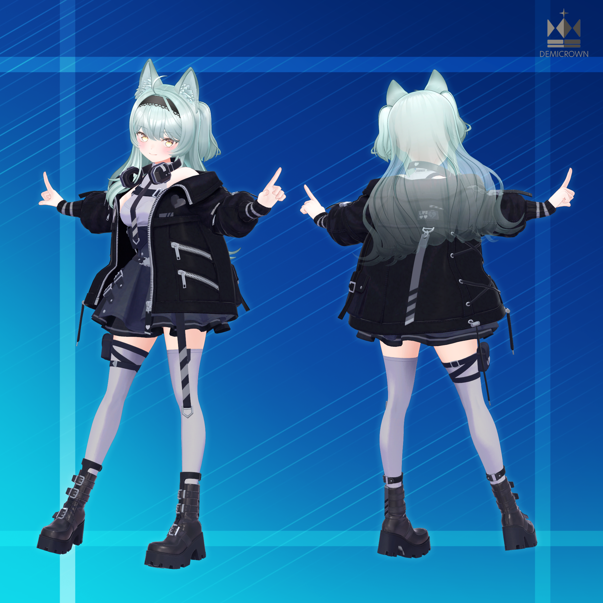 【VRChat】Ebony Stola【ギズモ対応】 - Demicrown - BOOTH