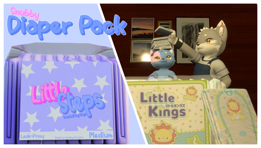 Snubby's Little Steps 10pc Diaper Pack (VRC/Resonite/Blender) - snubby ...